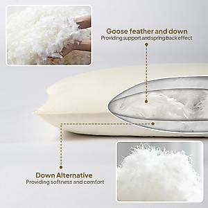 Goose Down Body Pillow Firm Body Pillows for Adults Large Long Hugging Pillow Insert for Side Sleepers, Breathable Full Body Pillow for Bed Sleeping with 100% Organic Cotton Downproof Shell