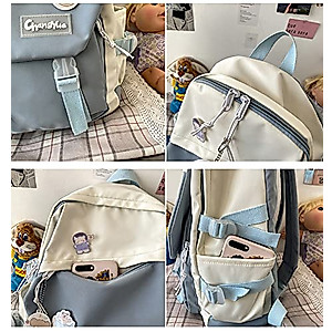 Zhousanjian Fashion Kawaii Backpack with Cute AccessoriesLarge Capacity Kawaii Girl Backpack Cute Aesthetic Backpack for School (green,one size)