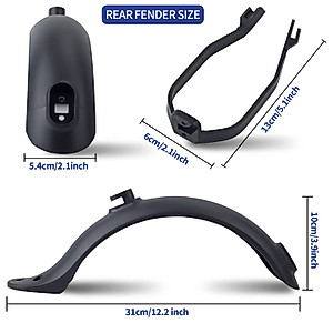 Duraplusio Scooter Rear Fender Compatible with Xiaomi M365 / M365 Pro / 1S / Pro 2 / Essential, Support Mudguard Bracket Fenders Accessory for Xiaomi Electric Scooter