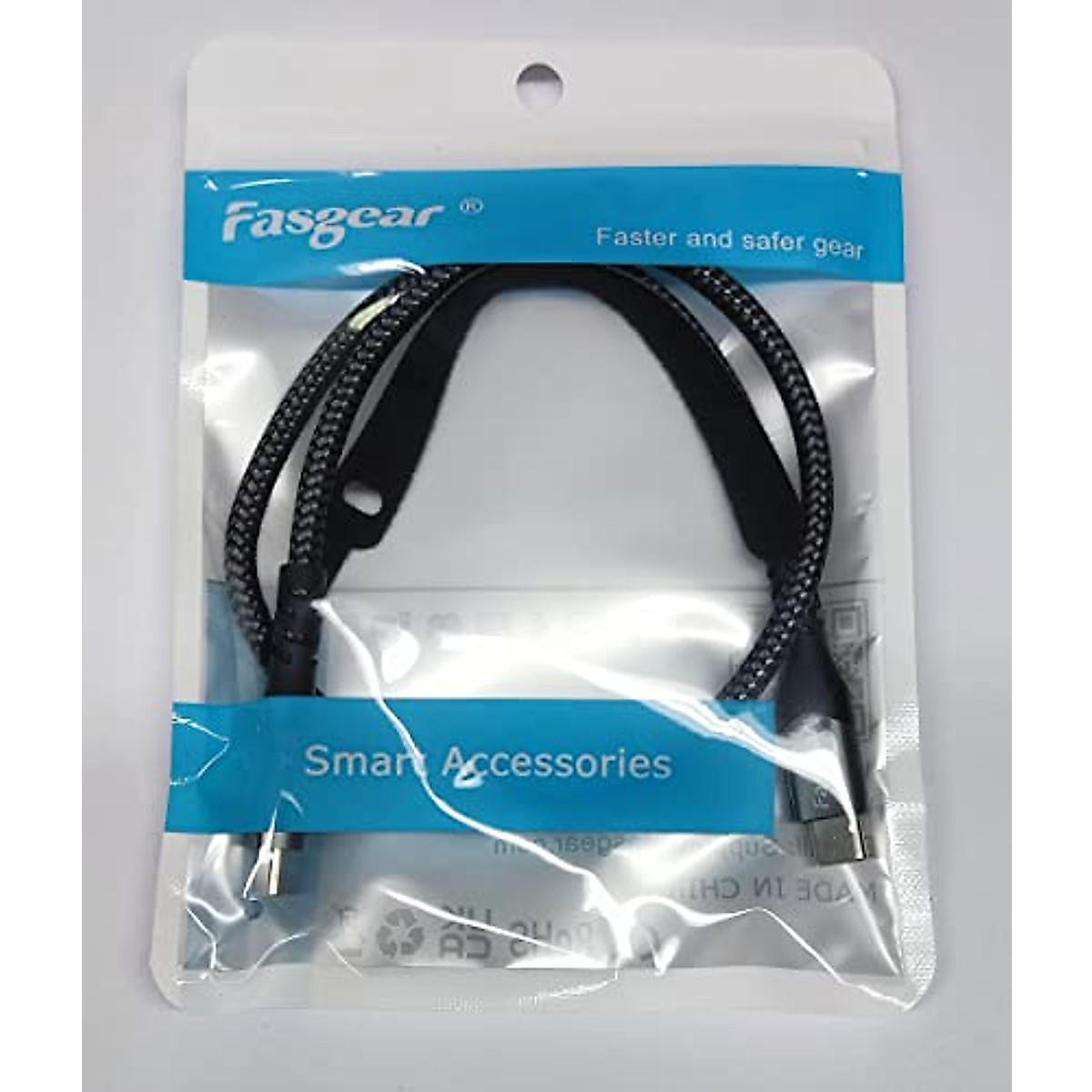 Fasgear USB C to USB C Cable 1.6ft, Type C USB 3.1 Gen 2 10Gbps 4K@60Hz Output 5A 100W Fast Charge Power Delivery (PD),for PD Docking Station,T5 LaCie SSD,Hard Drives,MacBook Pro,iPad Pro 2018,Black