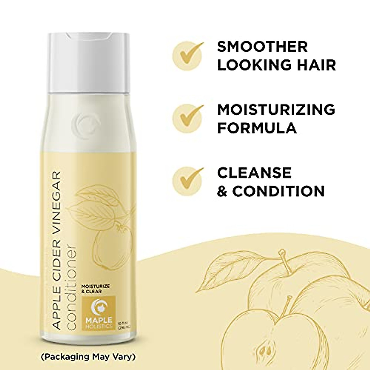 Cowash Apple Cider Vinegar Conditioner – Clarifying and Cleansing Conditioner for Hair Care with Plant Based Keratin Argan Oil and Rosemary Oil for Hair - Sulfate Free Conditioner for Dry Damaged Hair