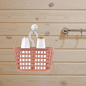 Cabilock Plastic Shower Rotatable Storage Hook Holder,rotatable Sponge Dish Supplies Toy Accessories Basket,for Scrubber Candy Pink Basket Rack Bathroom Hanging with Bath Tote Cosmetics