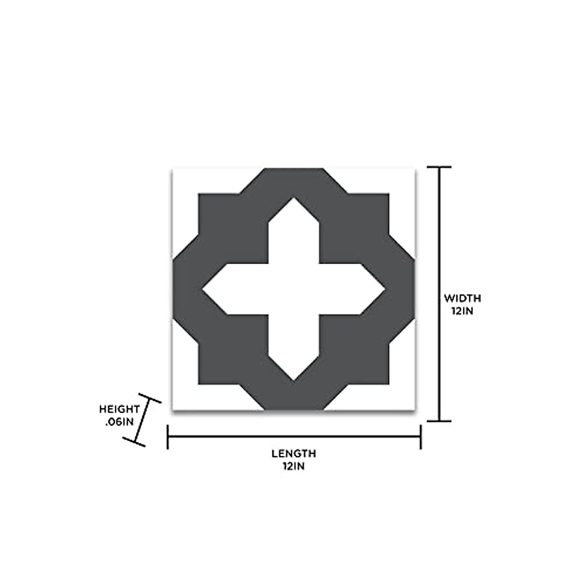 Wall Pops FloorPops FP3308 Nordic Peel & Stick Floor Tiles, Black