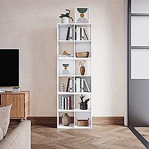 WAHEY Bookcase, 4 Cube Open Storage Organizer Display Bookshelf, HOFB006