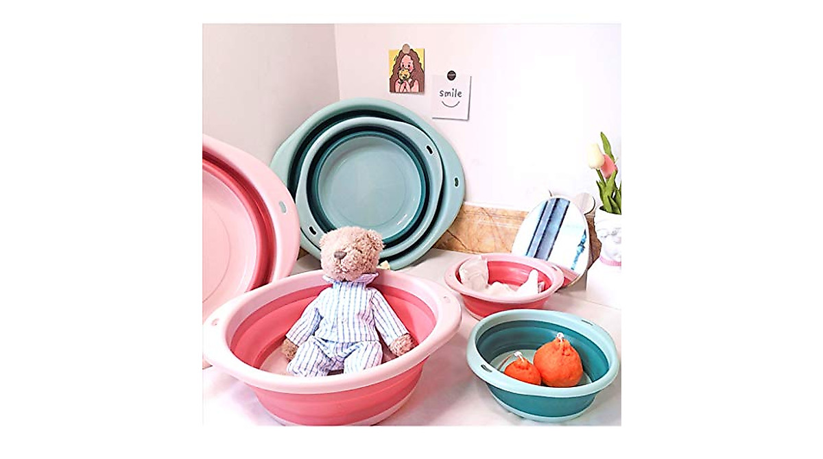 3-Pack Collapsible Wash Basin Set - Space Saving & Portable