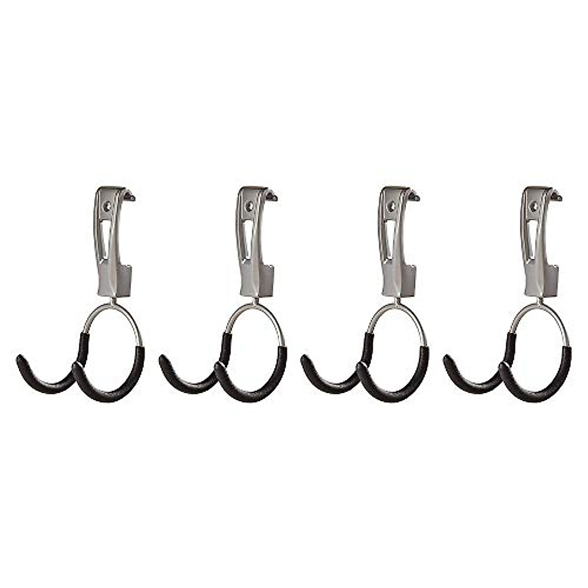 Rubbermaid Universal Powder Coaded Metallic FastTrack Hanging Garage Hook Organizers for Ladder, Tool, and Bike Storage (4 Pack)