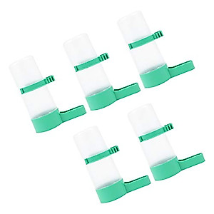 Yardwe 5PCS Bird Water Feeder Automatic Parrot Water Bottle Pet Bird Plastic Drinker Bowl Waterer Clip for Parrots Budgie Aviary Cockatiel - Medium
