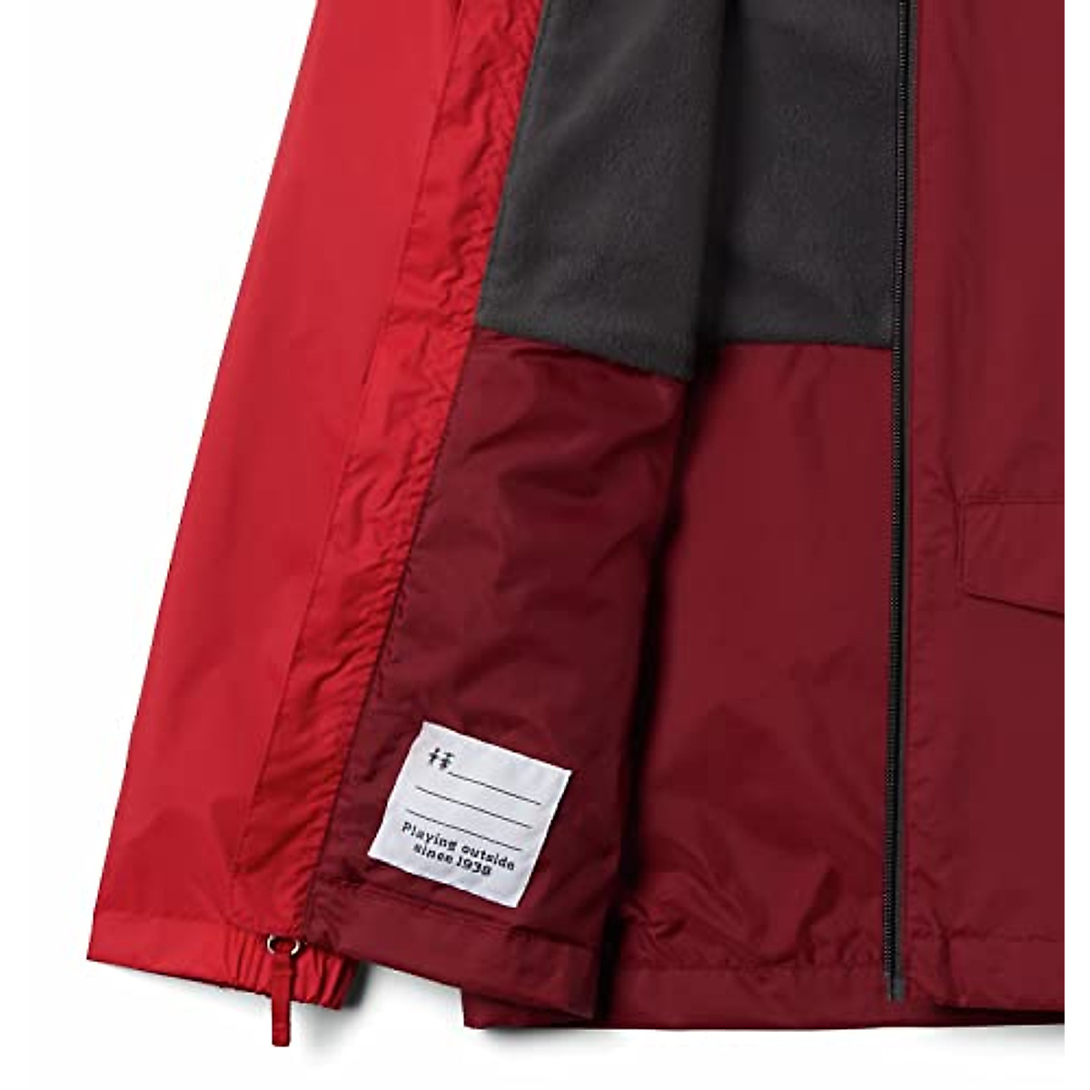 Columbia Toddler Boy's Rain-Zilla Jacket, Waterproof, Reflective Outerwear, red jasper/mountain Red, 3T