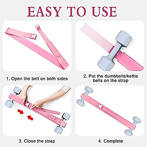 Dilobio Hip Thrust Belt, Booty Belt for Hip Thrust Use with Dumbbells, Kettlebells, Plates, Exercise Hip Thrust Belt with Slip-Resistant Padding for the Gym, Home and Workouts(Pink)