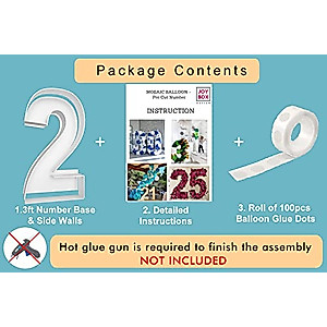 3FT Mosaic Balloon Frame Number 2 Marquee Light Up Numbers Pre-Cut Kit Thick Foam Board for Birthday Decoration