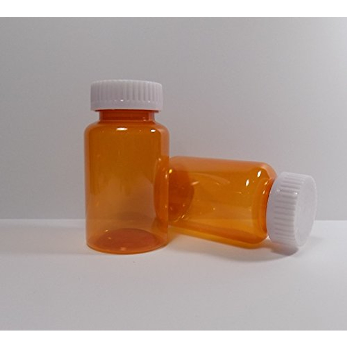 Preferred Vials-Plastic Medical Screw-Top Packer Bottles Wide Mouth Jars Clear Amber 5 Ounce 40 Dram Size Package of 25 Units