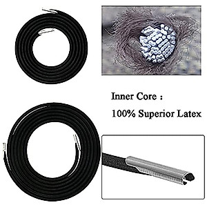 A-Life Zero Gravity Chair Replacement Cords Bungees Repair Kit Universal Elastic Laces for Recliners Lounge Chair Anti Gravity Chair Reclining Patio Chairs Lawn Chair Sling Chair 4 Cords Black