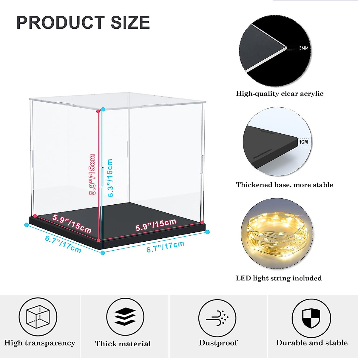 Nynelly Clear Acrylic Display Case for Collectibles,30.7" Tall Dispaly Case for Lego Castle 71040 Toys Self-Assembly Large Display Box with Base Countertop Showcase for Figures,20.1x15x31.1 in