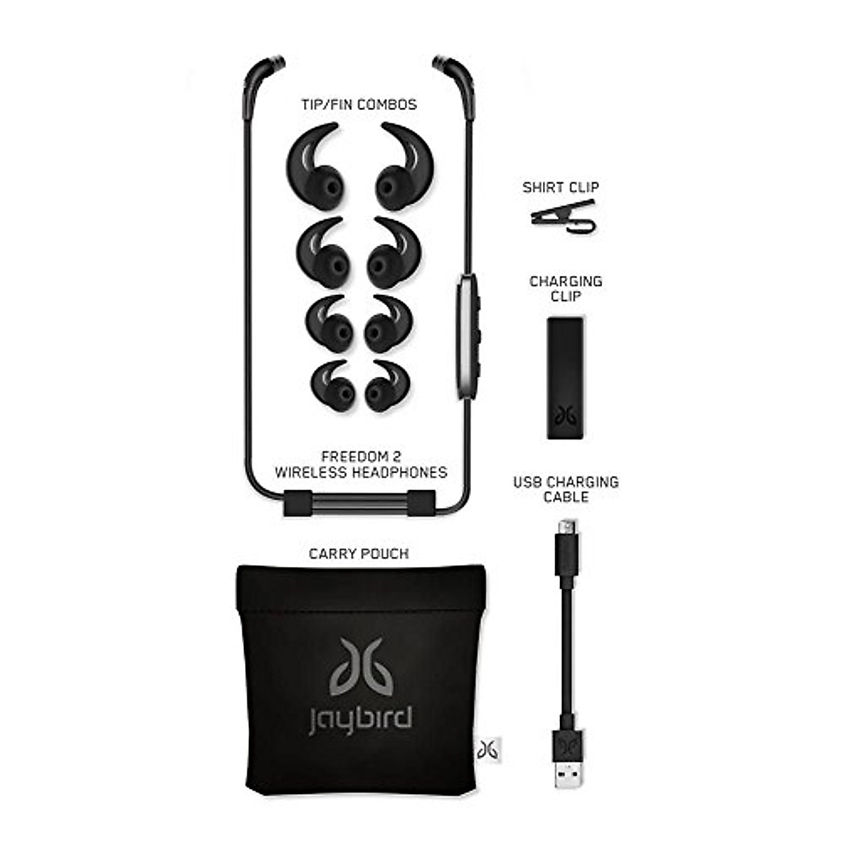 Freedom Wireless Sport Headphones-Carbon