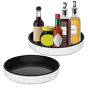 2 Pack 11.8 Inch Lazy Susan Organizer, Lazy Susan Turntable for Cabinet, Refrigerator, Table, Kitchen, Suitable for Storage of Spices and Condiments