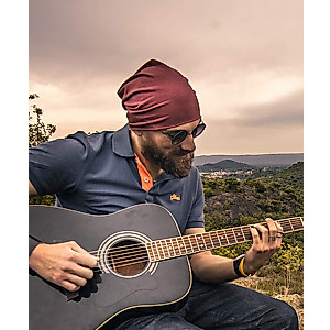 EMPIRELION 9" Multifunctional Lightweight Beanies Hats, Running Skull Cap Helmet Liner Sleep Caps for Men Women (Ruby Wine Mel., 1)