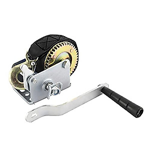8MILELAKE Heavy Duty 600lbs Hand Winch Crank Strap Gear Winch for Trailer Boat ATV