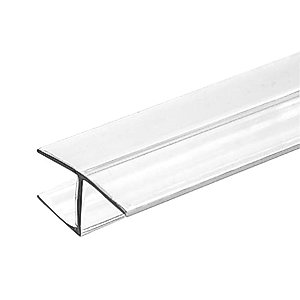 CBW Doors CBW Frameless Shower Door Side Seal Strip H-Type 180 Degree 85'' Length, Clear (1, 3/8'' Glass)