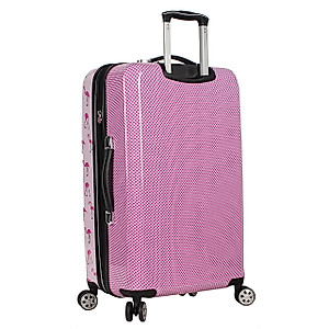 Betsey Johnson 26 Inch Checked Luggage Collection - Expandable Scratch Resistant (ABS + PC) Hardside Suitcase - Designer Lightweight Bag with 8-Rolling Spinner Wheels (Flamingo Strut)