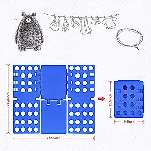 T shirt Folding Board T shirt Clothes Folder Laundry Organizer Easy and Fast for Kid and Adult to Fold Clothes Blue
