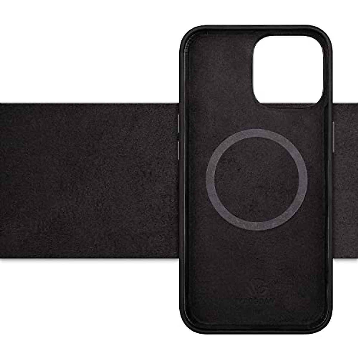 maogoam Leather Case for iPhone 12/iPhone 12 Pro Compatible with MagSafe, Genuine Vintage Oil Wax Crazy Horse Cowhide Leather Case Cover, Built-in MagSafe Charging Pop-ups, Handcrafted, Black