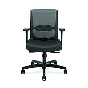 The HON Company Convergence Task Chair, Synchro-Titl with Seat Slide, Black Vinyl