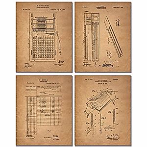 Accountant Patent Print - Set Of 4 Office Decor Photos - Bookkeeper Ledger