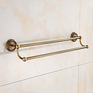 Bath Towel Bar European Style Antique Brass Antique Double Towel Rack, Bathroom Bathroom Towel Rail Towel Holder