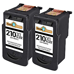 Houseoftoners Remanufactured Ink Cartridge Replacement for Canon PG-210XL (2 Black, 2-Pack)
