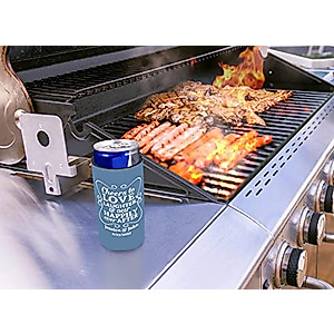 Cheers To Love Custom Names & Date 6-Pack Personalized Ultra Slim Can Coolies Slate Blue
