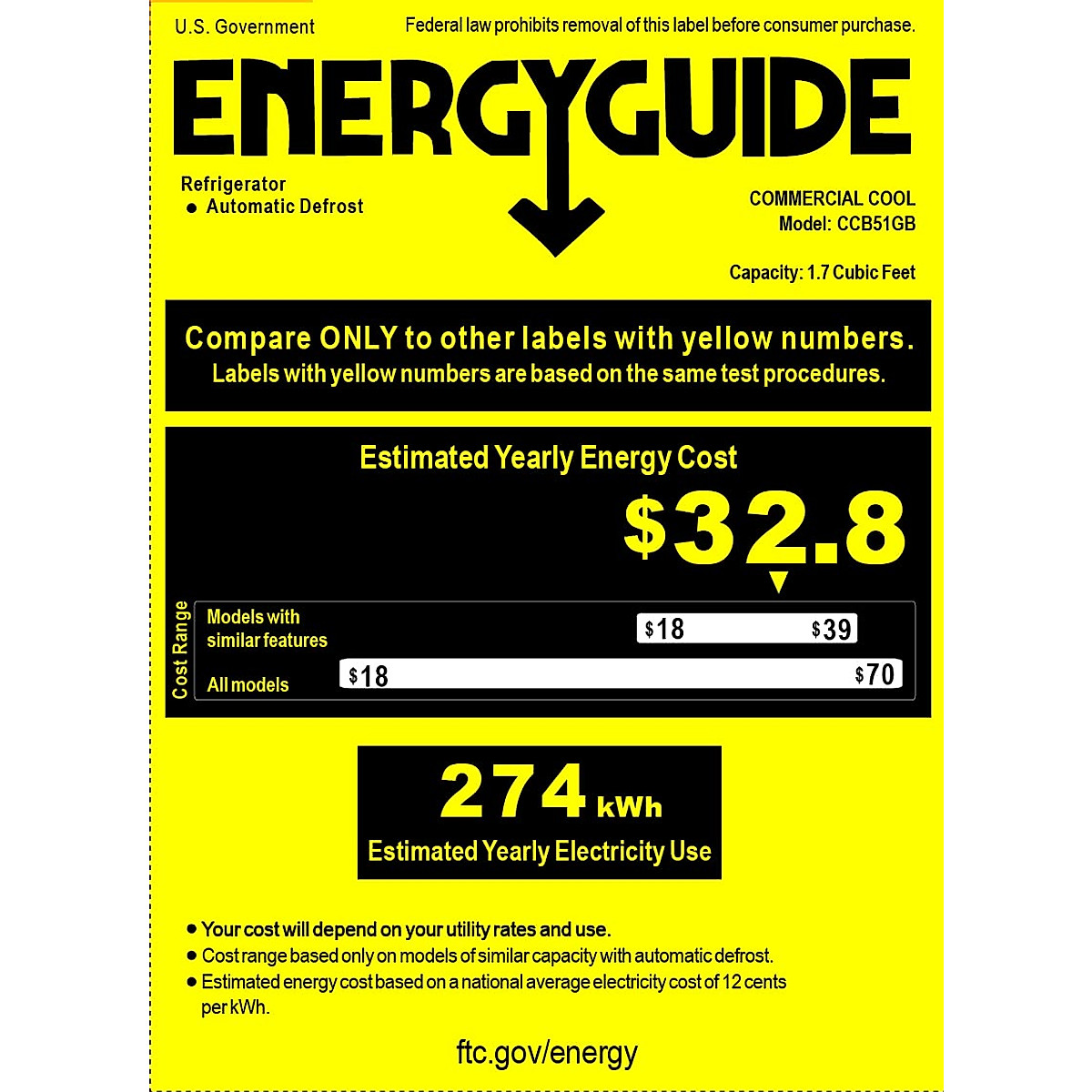 Commercial Cool Beverage Cooler, 1.7 Cu. Ft. Capacity, Drink Fridge with Adjustable Shelf & Temperature Control, Mini Beverage Fridge Holds up to 51 Cans