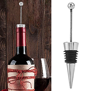 Erpmlyo 10Pcs Gadget Add a Bead Rhinestone Lampwork Decorative Beaded Wine Bottle Stopper Zinc Alloy Silver Beadable Bottle Sto