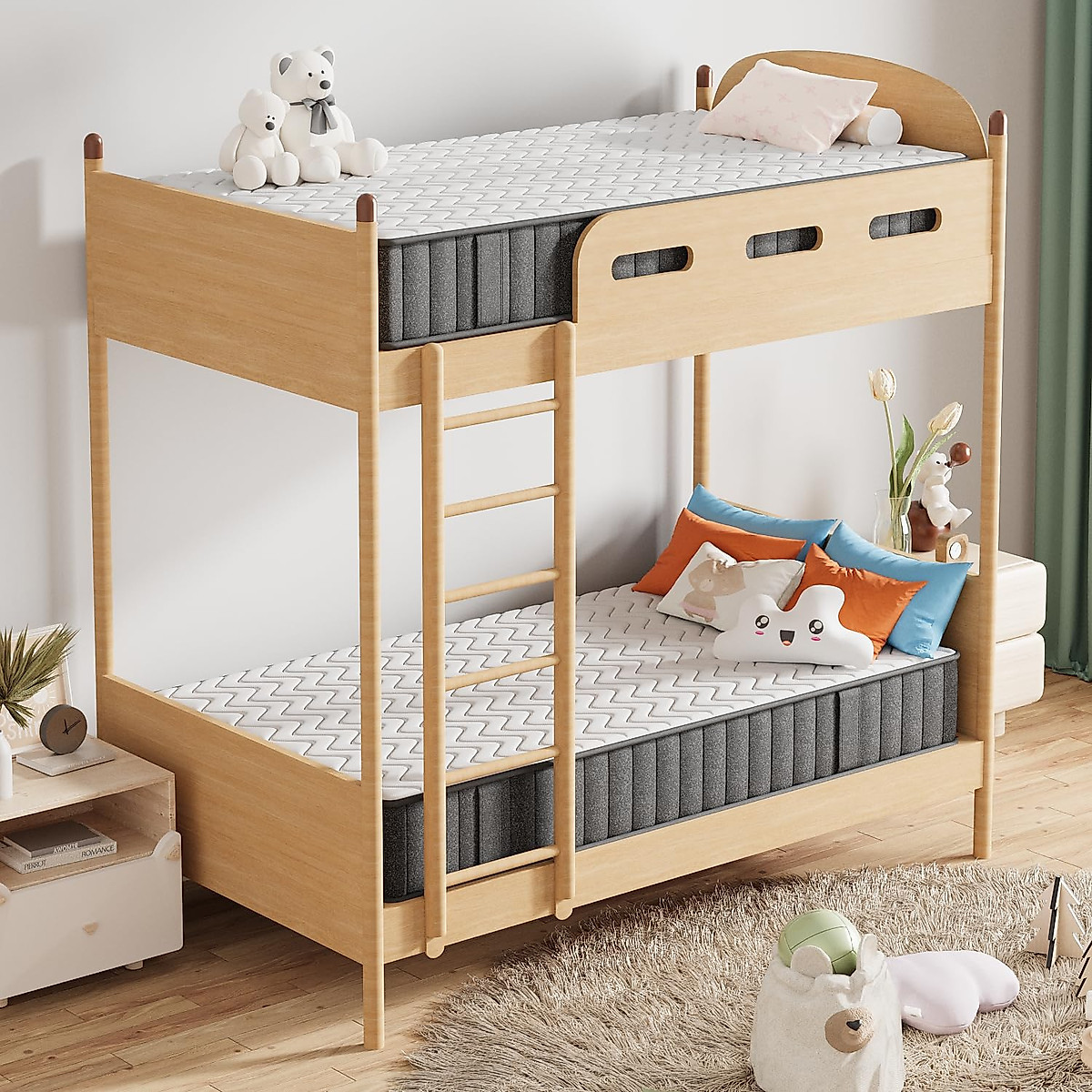 pengucool 12 Inch Mattress Twin XL, Memory Foam Mattress in a Box, Cooling Charcoal Medium Firm Mattresses for Back Pain Relief, CertiPUR-US, Fiberglass Free & Support Comfort