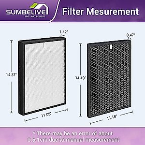 AP-B102 Replacement Filter Set Fits for Alexapure Air Purifier AP-B102 and 3049, 2 True HEPA (H13) Filters (Part # AP-B103) + 2 Activated Carbon Filters (Part # AP-B104)
