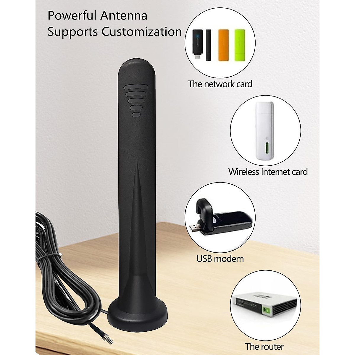 TS9 Antenna, 12dBi External 5G 4G LTE GSM Magnetic Base Antenna,Compatible with Netgear AT&T Nighthawk M6 MR6110 MR6500 M5 MR5100 MR5200 M1 MR1100 LB2120 Hotspots Router 2 Pack