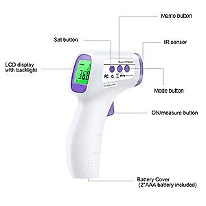 No-Touch Forehead Thermometer, Infrared Thermometer for Adults and Kids,Digital Infrared Thermometer