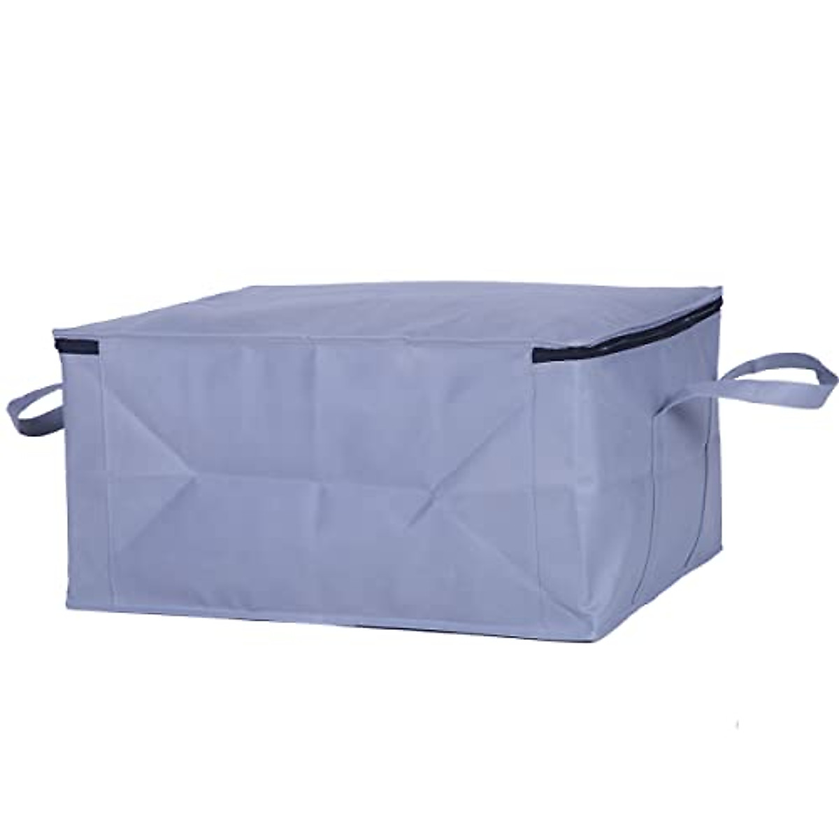 Wismart Large Capacity Zippered Clothes Storage Bags with Plastic Clear Window and Durable Handles Great for seasonal storage, Bedding, Blankets ,Foldable with Sturdy Zipper, 4 Pack, Grey (Large, Grey-4Pack)