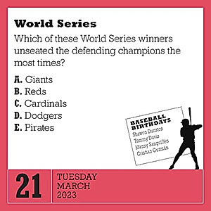Year of Baseball Trivia! Page-A-Day Calendar 2023: Immortal Records, Team History & Hall of Famers