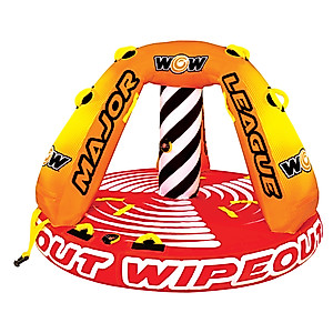 WOW Sports Wipeout Towable Tube for Boating - 1 to 3 Person Towable - Standing Tubes for Boating