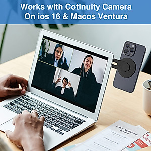 Aerbeis Continuity Magnetic Laptop Phone Holder - 180° Adjustable Continuity Camera Mount Adapter Compatible with MagSafe, MacBook Mount Computer Monitor Expansion Bracket for Smartphone