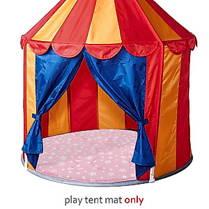 Moonsea Round Kids Play Mat Pink Star Nursery Rug for Baby Girl, Soft Crawling Non Slip Cushion Play Mat for Children Toddlers Bedroom and Princess Pop Up Play Tent, Diameter 40''