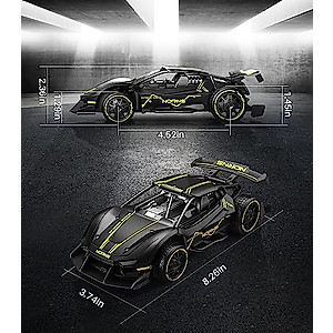 DoDoeleph RC Cars, Fast Metal Remote Control Car for Kids, 1/24 Alloy Frame Hobby Electric Racing Car Toys 2.4GHz 2X Rechargeable Batteries for Adults Boys Girls Birthday