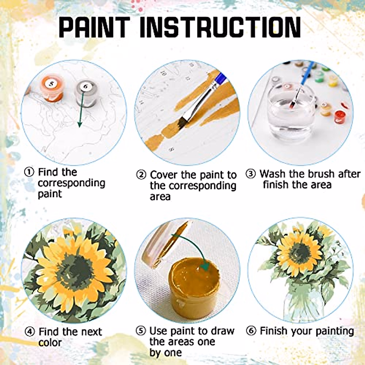 Perycomly Paint by Number for Adults Canvas, 4 Pack 16"x20" Acrylic Door Paint by Numbers, DIY Adult Paint by Number Kits, Door Oil Painting by Number for Home Wall Decor Gift