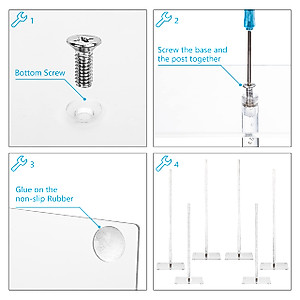 VREASK Acrylic Donut Stands 6 PCS - Clear Bubble Bagel Holder Display,Reusable Doughnut Pretzel Tower for Dessert Table,Birthday Party,Wedding Bar with Built-in Copper Nut