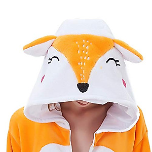ABENCA Women Fox Onesie Pajama Costume Adult Animal Halloween Christmas Cosplay Onepiece, L