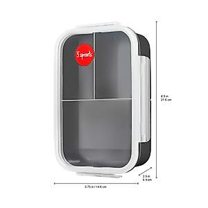 3 Sprouts Bento Box for Kids – Leakproof, BPA-Free Lunch Box with 3 Compartments for Back to School, Reusable On-the-Go Meal and Snack Containers - Fox