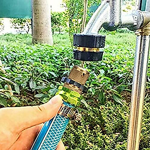 ADrivWell Garden Water Hose Quick Connectors 3/4 Inches Brass Easy Connect Hose Adapter(5 Sets of Male & Female Connector) with Extra Rubber Washers