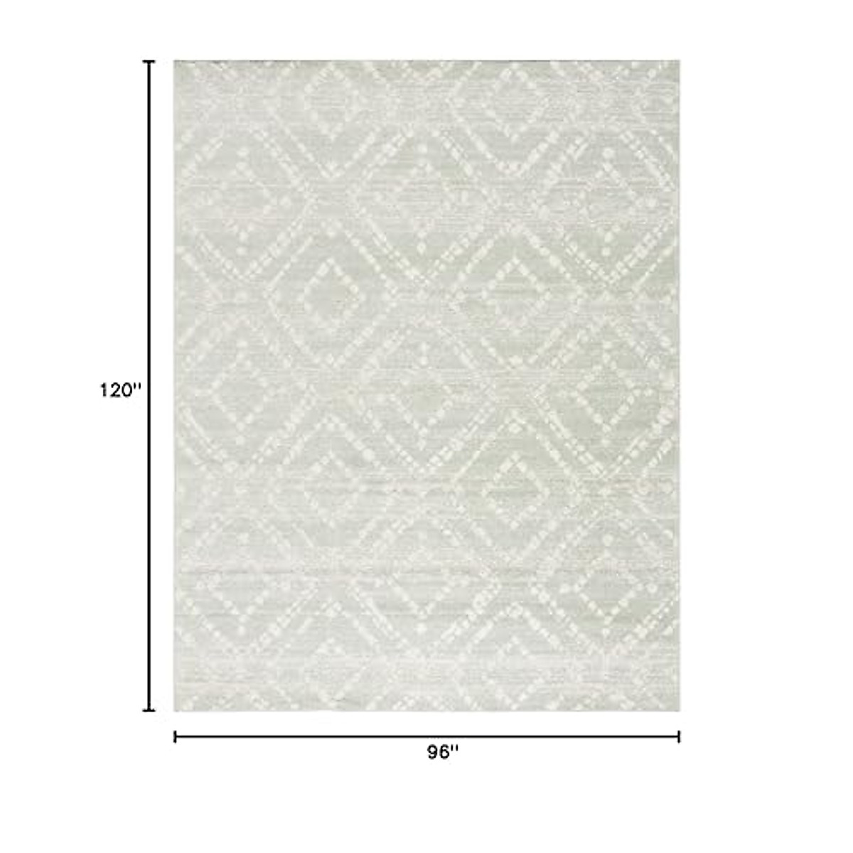 SAFAVIEH Adirondack Collection Area Rug - 8' x 10', Green & Ivory, Modern Diamond Distressed Design, Non-Shedding & Easy Care, Ideal for High Traffic Areas in Living Room, Bedroom (ADR131Y)