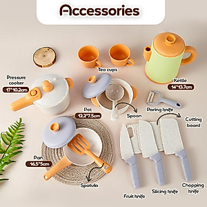 HYAKIDS Play Kitchen Pots and Pans Set for Kids, Pretend Role Play Cooking Toys Gifts for Toddlers Girls Boys Ages 3 4 5 6