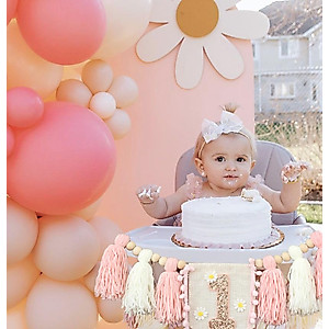 Handmade Boho 1st Birthday High Chair Banner Party Decoration For Girl Baby Shower Wall Hangings Decorative For Kids Bedroom